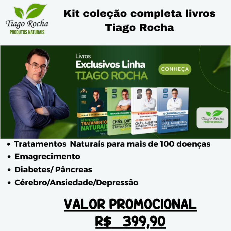 Coleção Livros Exclusivos Tiago Rocha - Produtos Naturais Tiago Rocha