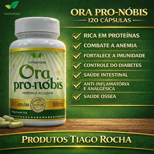 Ora Pro Nóbis 120 cápsulas 500mg - Produtos Naturais Tiago Rocha